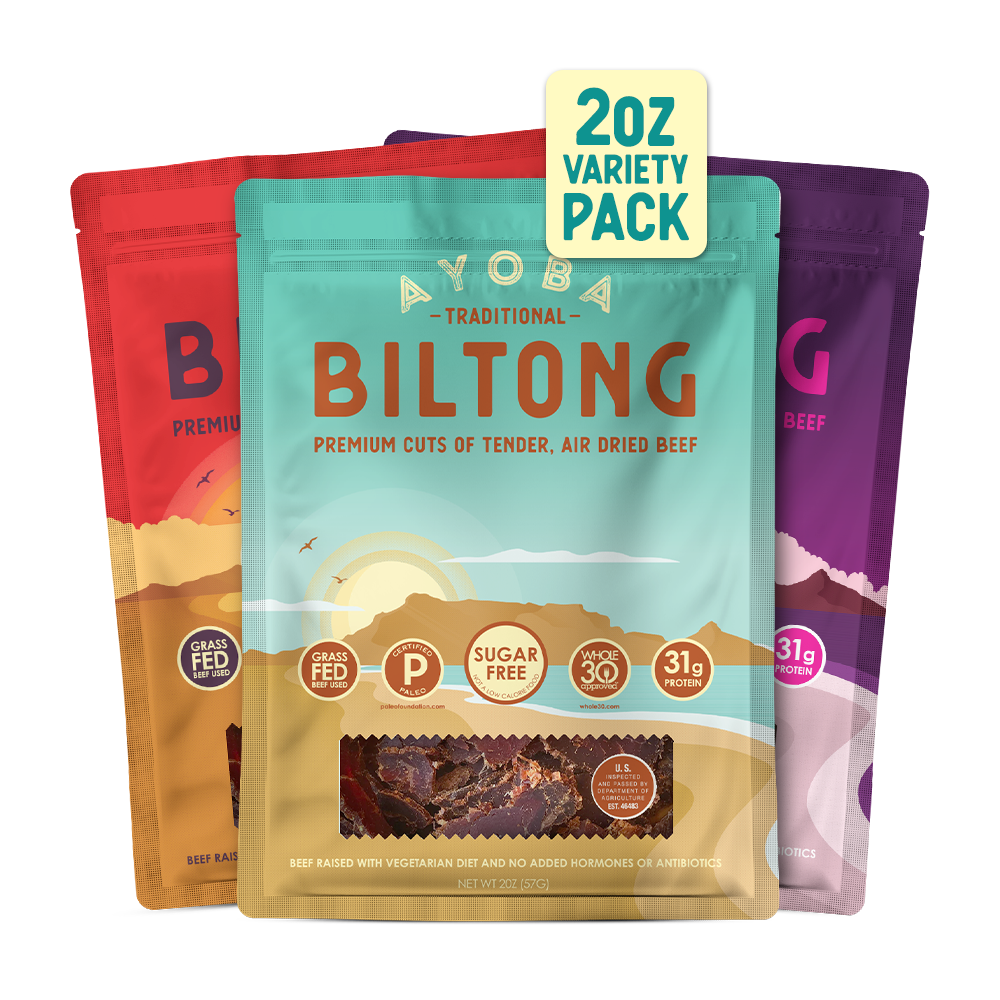 Variety Pack Mixed 3 Pack (2 oz Each) | Protein Snacks | Ayoba Foods