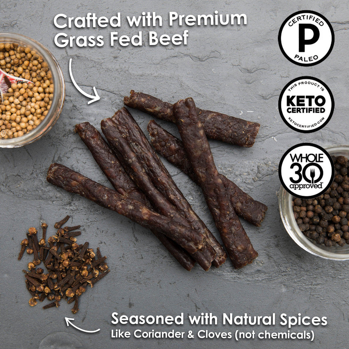 Droewors Grass Fed Beef Sticks | High Protein No Sugar Snack | Ayoba